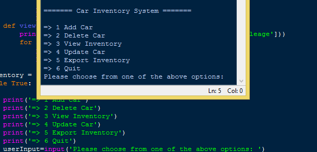Car Inventory System In Python Free Source Code Sourcecodester
